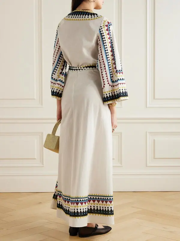 La DoubleJ Printed Cotton Maxi Wrap Dress