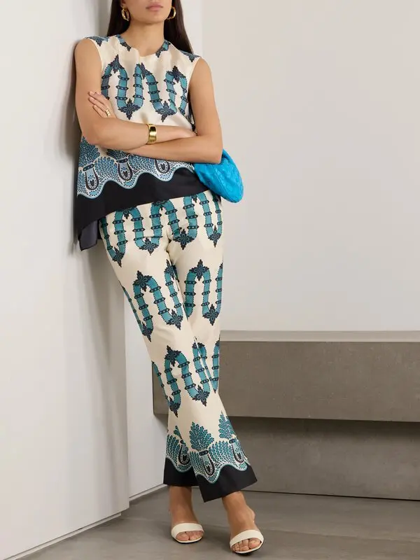 La DoubleJ 24/7 Printed Slim-leg Pants - Blue