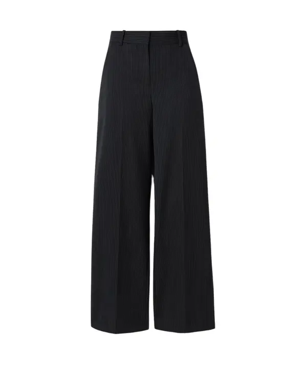 Veronica De Piante Anya Pinstriped Wool Wide-leg Pants - Blue