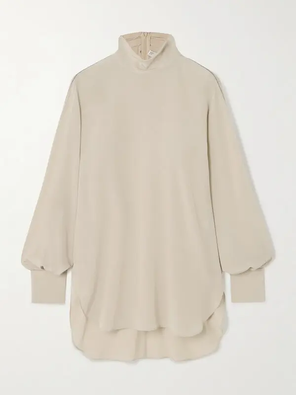 Brunello Cucinelli Embellished Silk Blouse