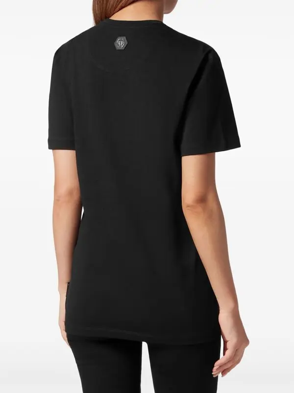 Philipp Plein Heart Motif Cotton T-shirt - Black