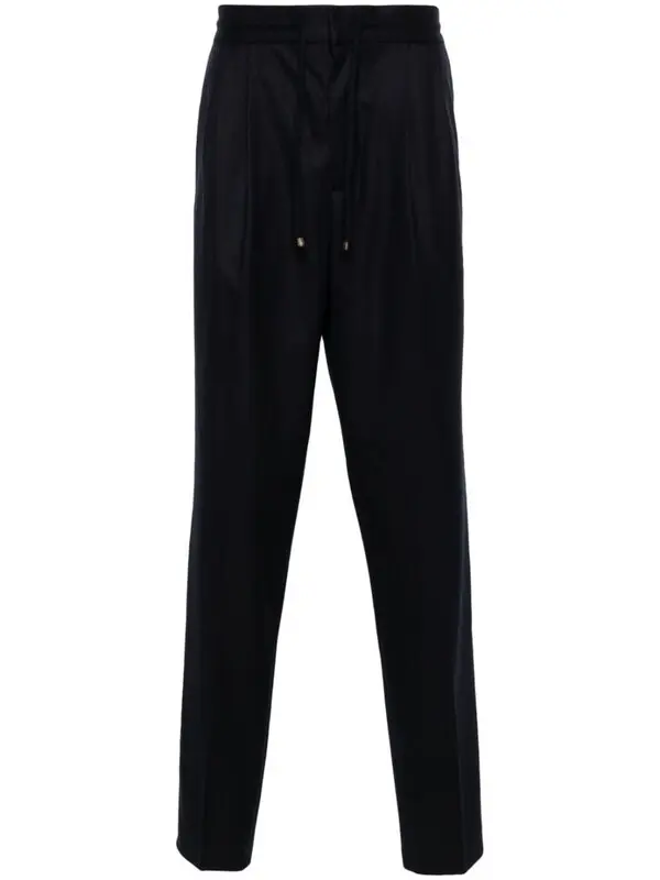 Brunello Cucinelli Mid-rise Tapered Trousers - Blue