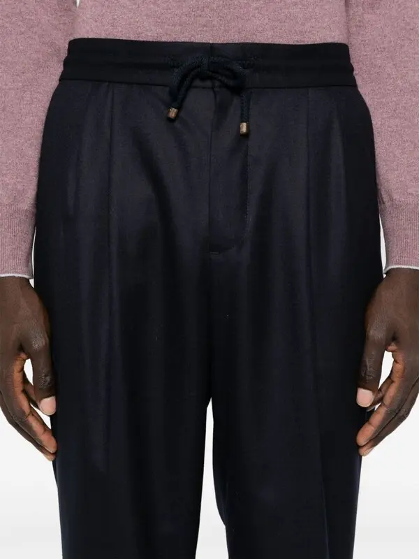 Brunello Cucinelli Mid-rise Tapered Trousers - Blue