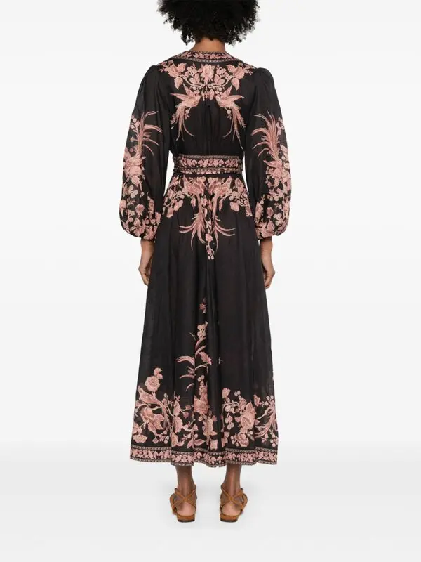 zimmermann waverly wrap midi dress Zimmermann Waverly Wrap Midi Dress - Black