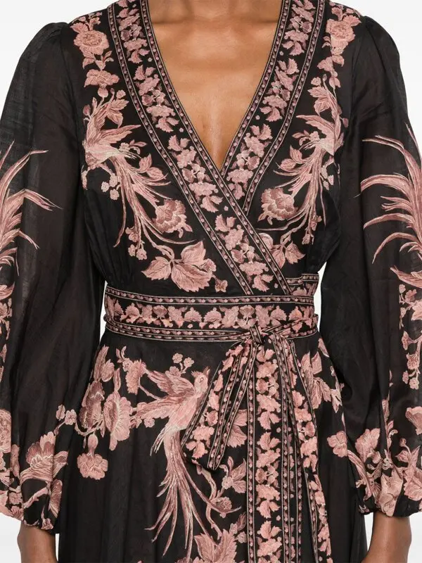 zimmermann waverly wrap midi dress New ZIMMERMANN Waverly Wrap Midi Dress Size AU2 M