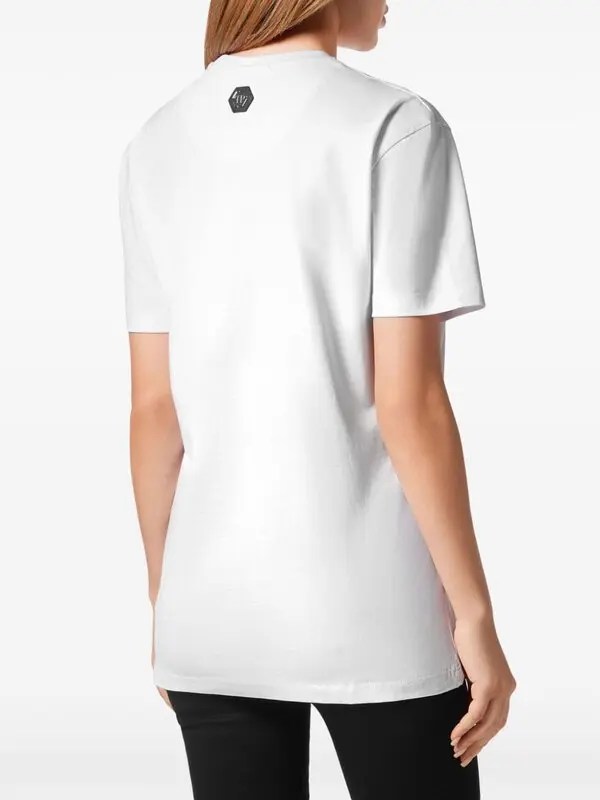 Philipp Plein Rhinestone-embellished Cotton T-shirt - White
