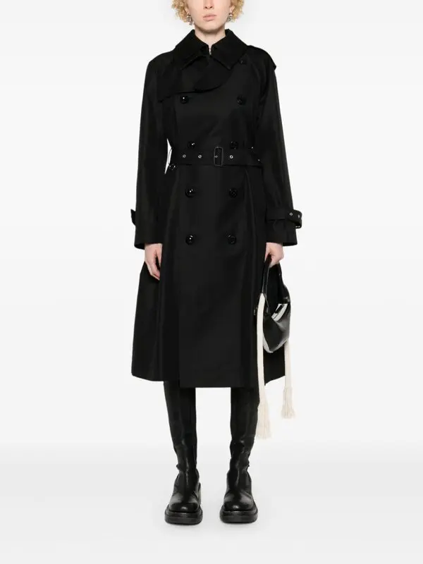 Sacai Double-breasted Twill Trench Coat