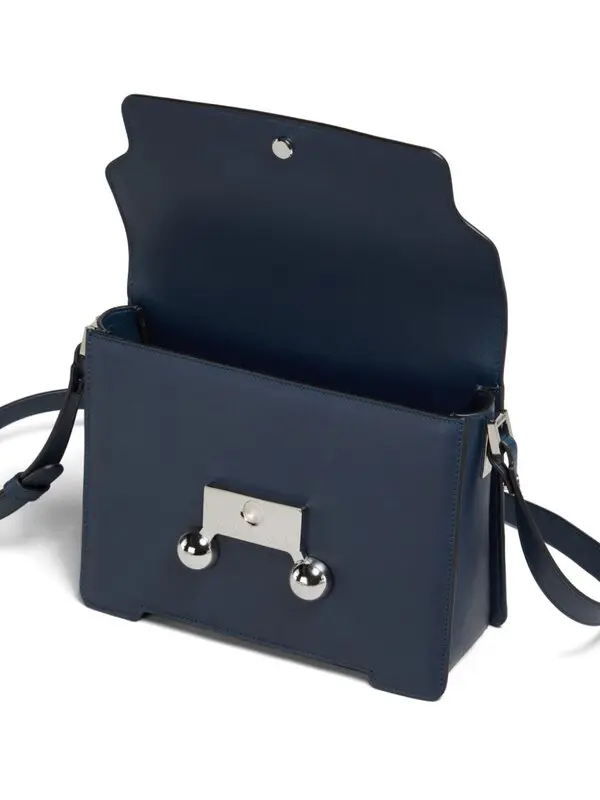 Marni Trunkaroo Leather Shoulder Bag - Blue