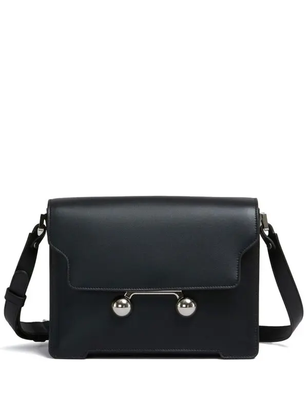Marni Medium Trunkaroo Leather Shoulder Bag - Black