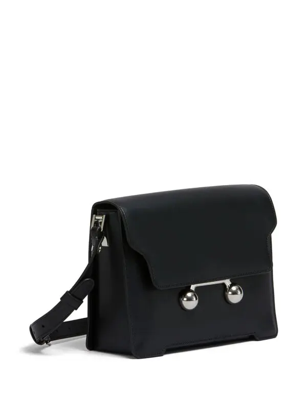 Marni Medium Trunkaroo Leather Shoulder Bag - Black