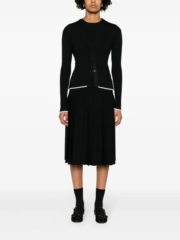 Thom Browne Pleated Knitted Midi Skirt