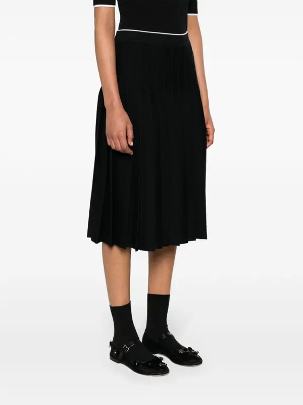 Thom Browne Pleated Knitted Midi Skirt