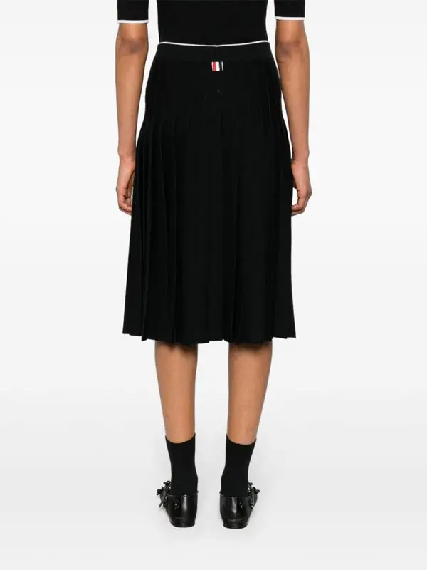 Thom Browne Pleated Knitted Midi Skirt
