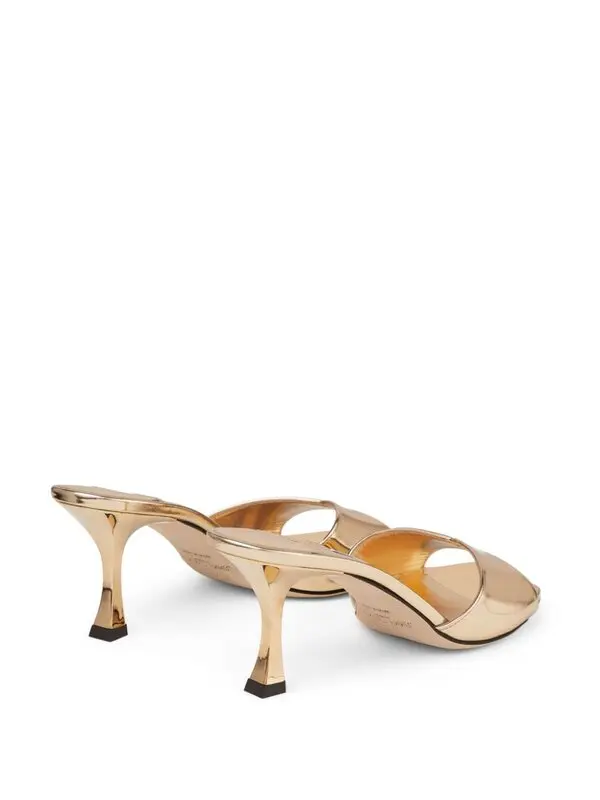 JIMMY CHOO Skye 70 Metallic Mules - Gold
