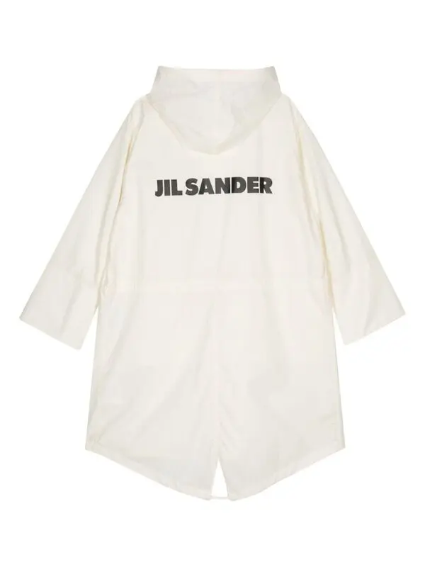 JIL SANDER Logo-print Hooded Coat - White