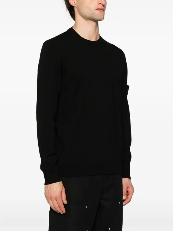 Stone Island Logo-patch Ribbed Sweater