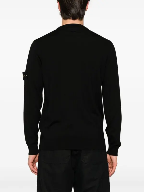 Stone Island Logo-patch Ribbed Sweater