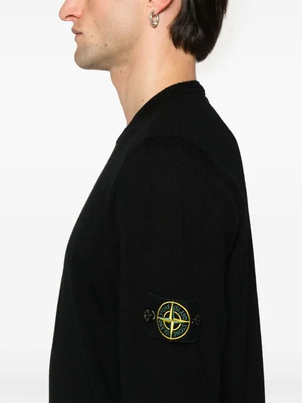 Stone Island Logo-patch Ribbed Sweater