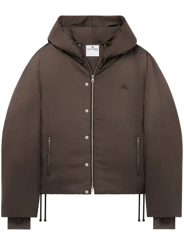 COURREGES Logo-patch Hooded Puffer Jacket