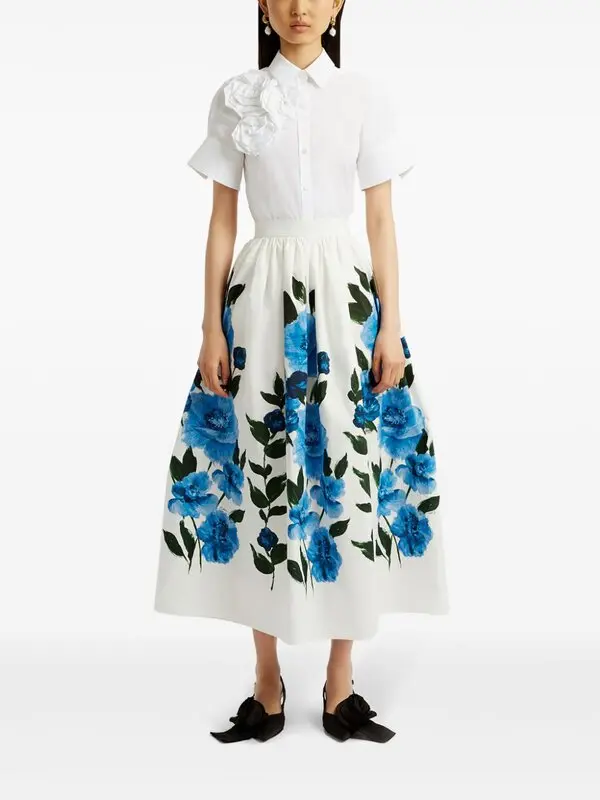 Erdem Floral Print Midi Skirt