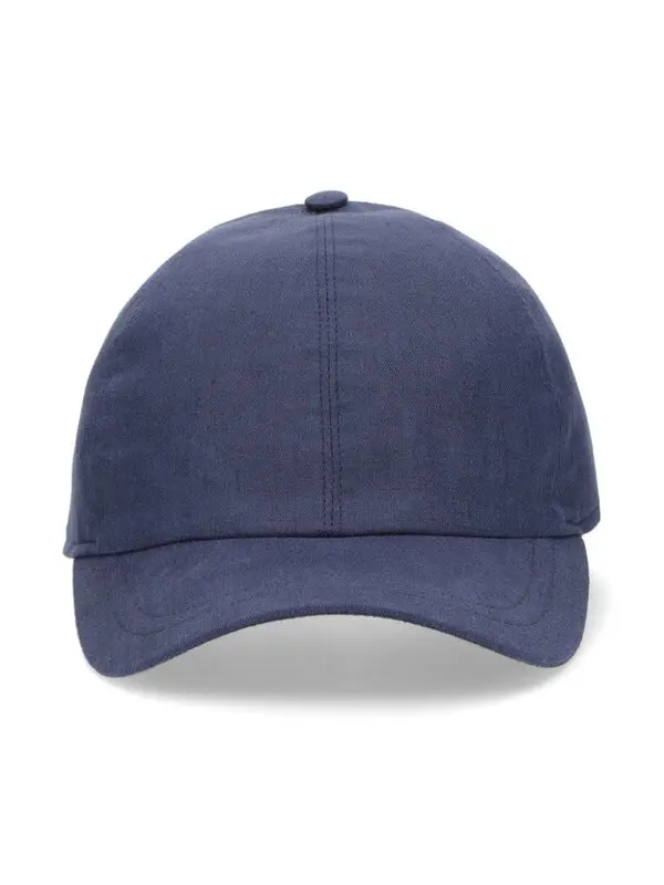 Borsalino Hiker Linen Baseball Cap - Blue