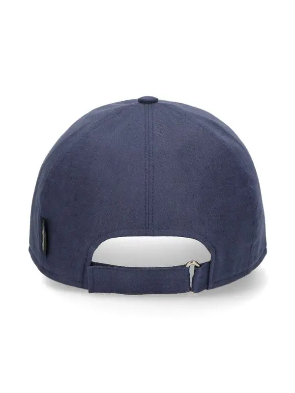 Borsalino Hiker Linen Baseball Cap - Blue