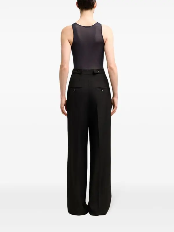 AMI Paris Wide-leg Wool Trousers - Black