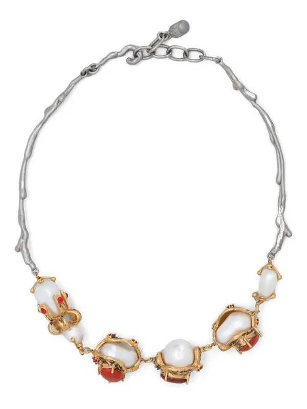 Marni Pearl-embellished Necklace - Silver