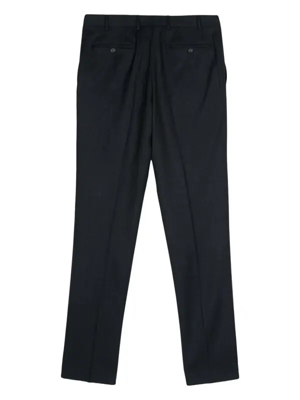 Canali Wool Tailored Trousers - Blue