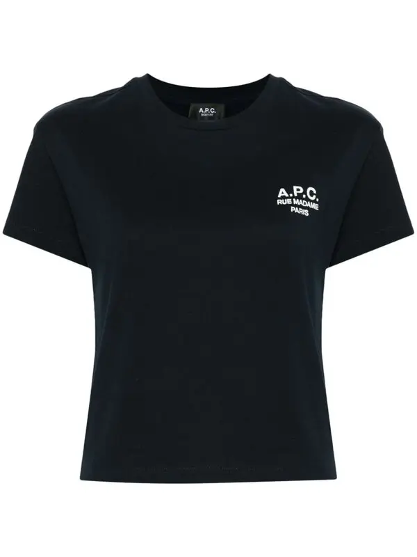 A.p.c. Logo-embroidered T-shirt - Blue