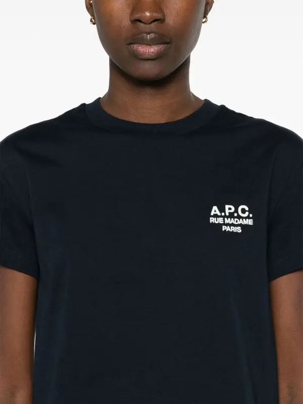 A.p.c. Logo-embroidered T-shirt - Blue