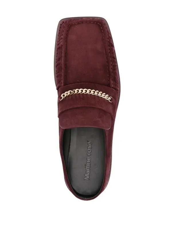Martine Rose Chain Detail Suede Slippers