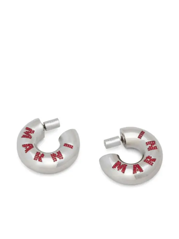 Marni Logo-embellished Hoop Earrings