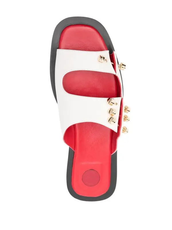 HARDOT Move On Leather Sandals - White