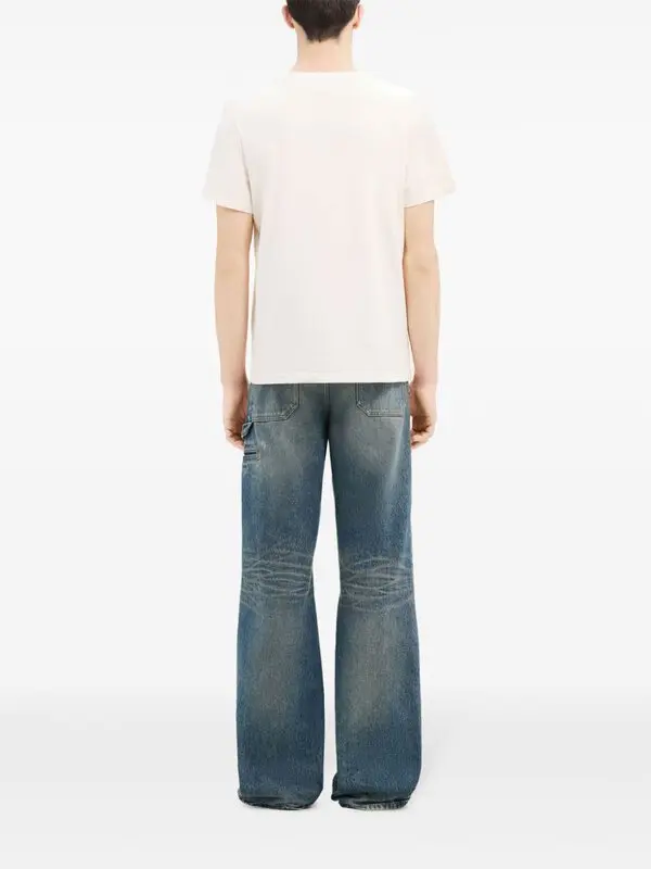 COURREGES Logo-embroidered Cotton T-shirt - White