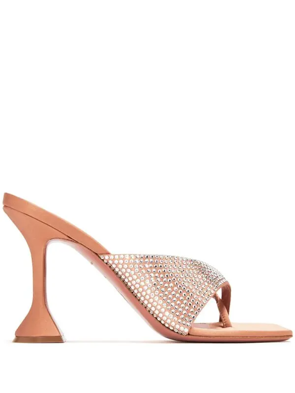 Amina Muaddi 95mm Shiona Crystal-embellished Sandals - Gold