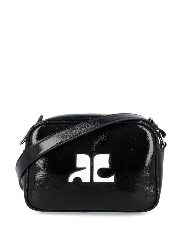 COURREGES Reedition Naplack Leather Mini Bag - Black