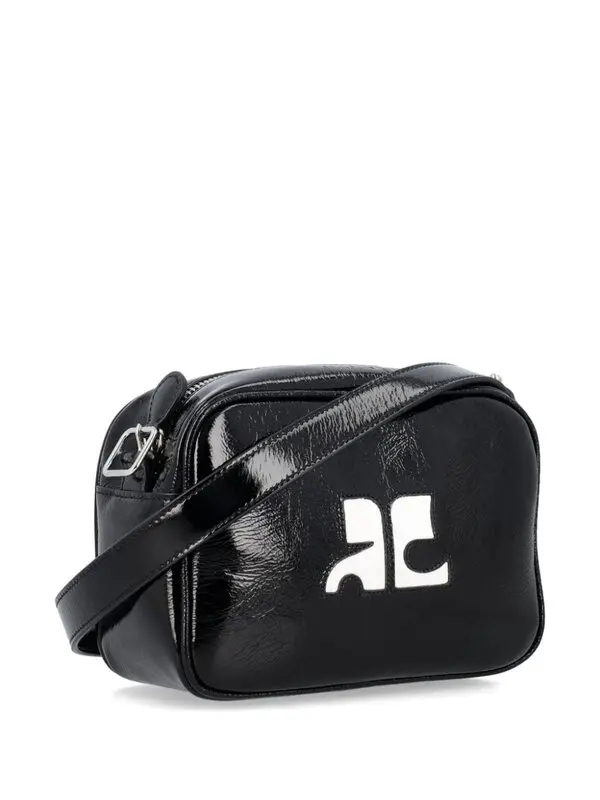 COURREGES Reedition Naplack Leather Mini Bag - Black