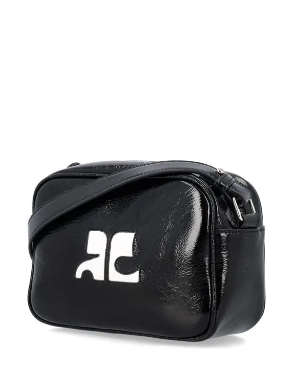 COURREGES Reedition Naplack Leather Mini Bag - Black