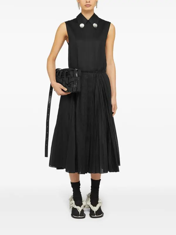 JIL SANDER A-line Pleated Midi Skirt