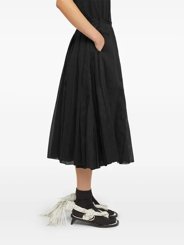 JIL SANDER A-line Pleated Midi Skirt