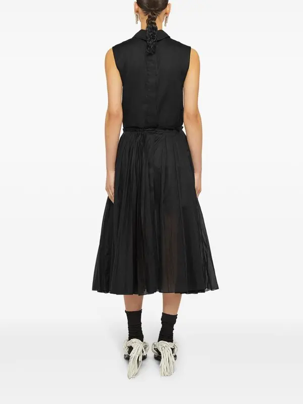 JIL SANDER A-line Pleated Midi Skirt
