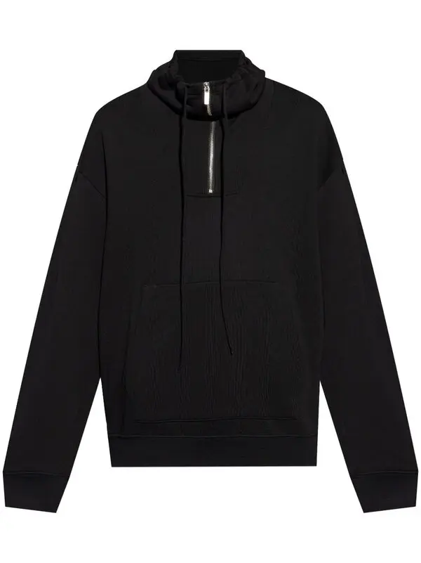 Helmut Lang Drawstring Stand-up Collar Sweatshirt - Black