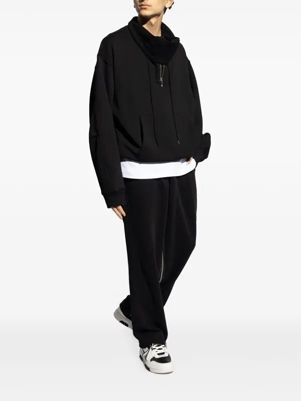 Helmut Lang Drawstring Stand-up Collar Sweatshirt - Black