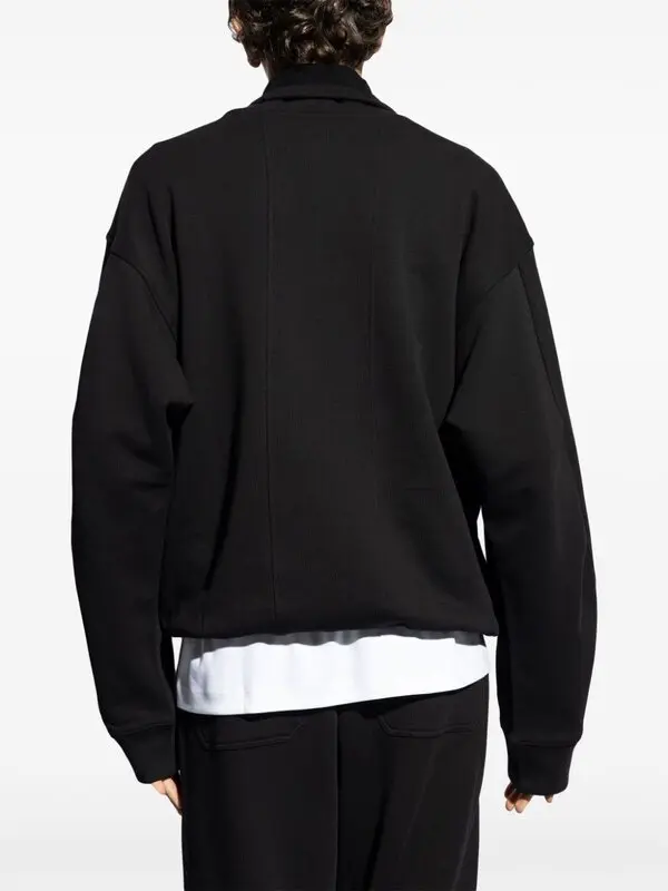 Helmut Lang Drawstring Stand-up Collar Sweatshirt - Black