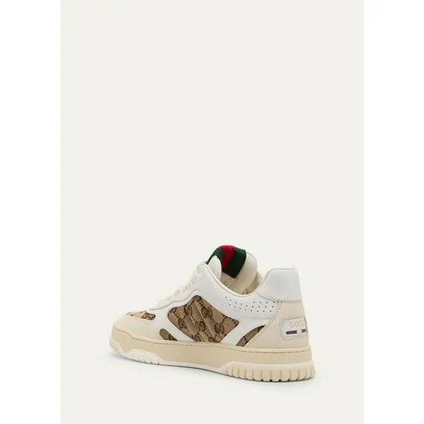 Gucci Reweb Gg Low-top Leather Sneakers - Ivory
