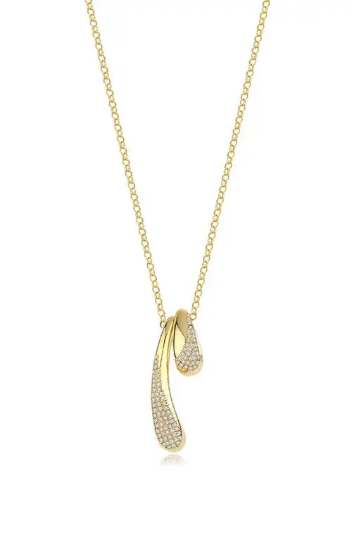 KLOTO Snuggle Diamond Double Pendant Necklace - Gold