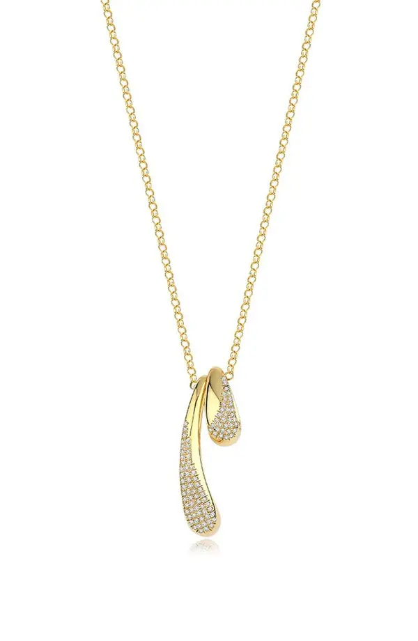 KLOTO Snuggle Diamond Double Pendant Necklace