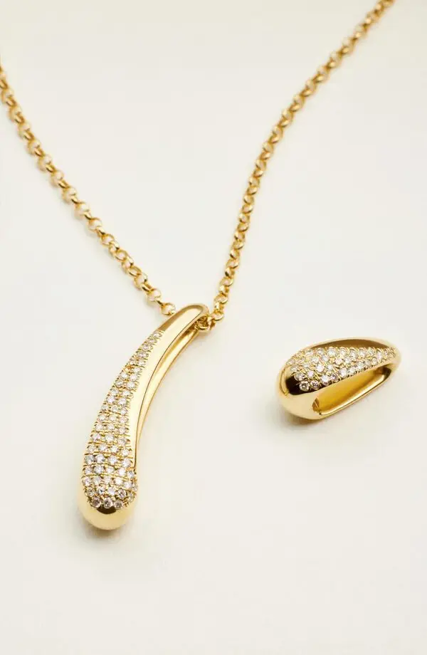 KLOTO Snuggle Diamond Double Pendant Necklace