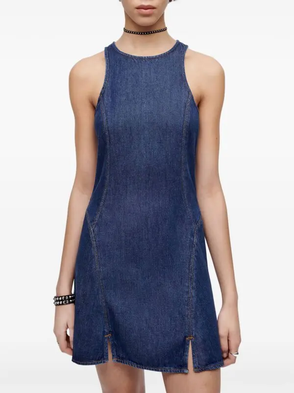 RE/DONE Zip-back Lyocell Denim Mini Dress